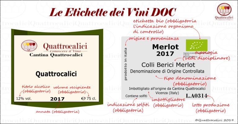Le Etichette dei vini - Quattrocalici - Conoscere il Vino